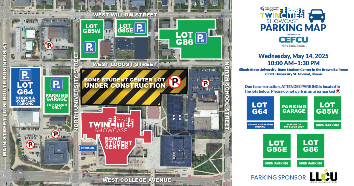Twin Cities Parking Map - McLean County Chamber of Commerce